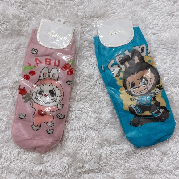Accessories | Labubu Character Socks Bundle Set Of 2 Cherry Love ...